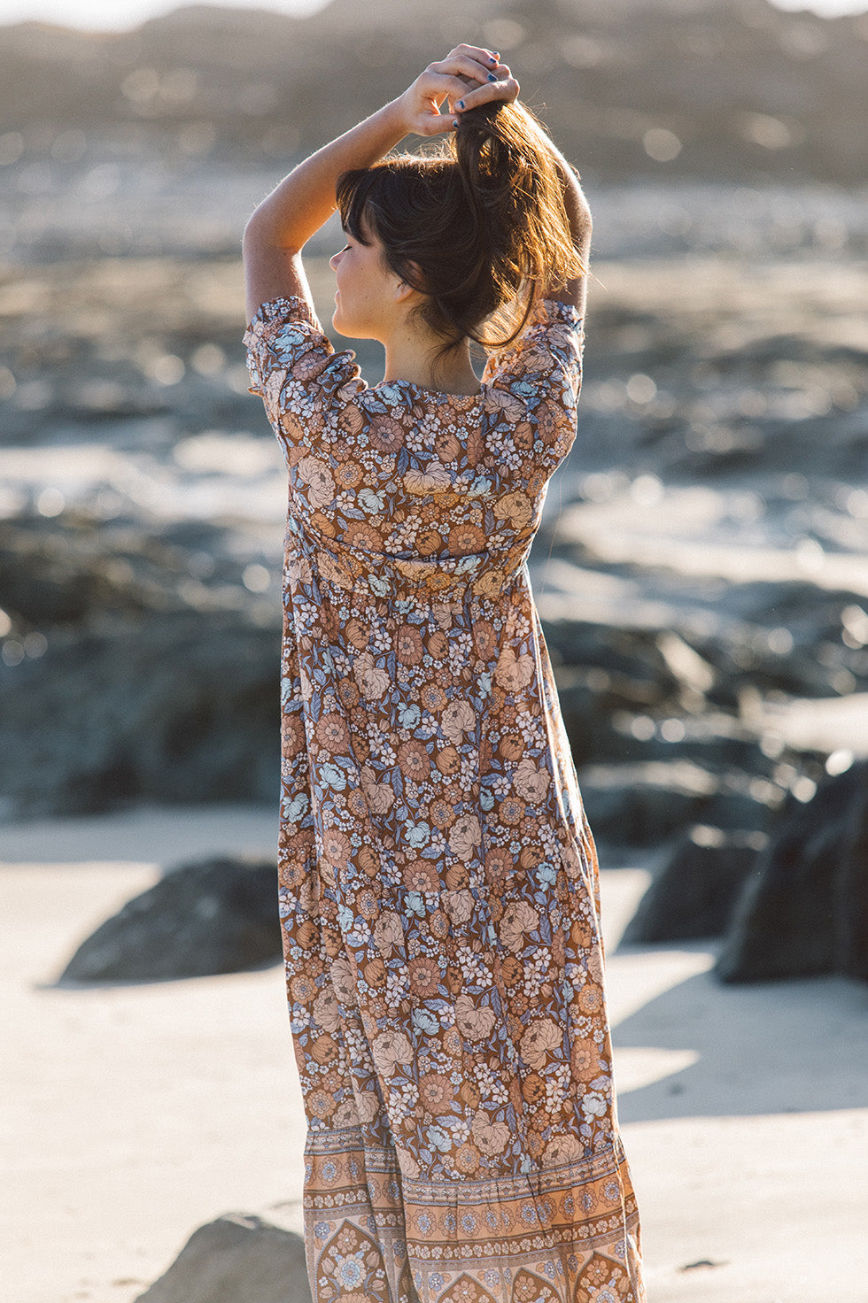 JOANIE PUFF SLEEVE MAXI DRESS - COCOA | We the Wild Collective – We The ...